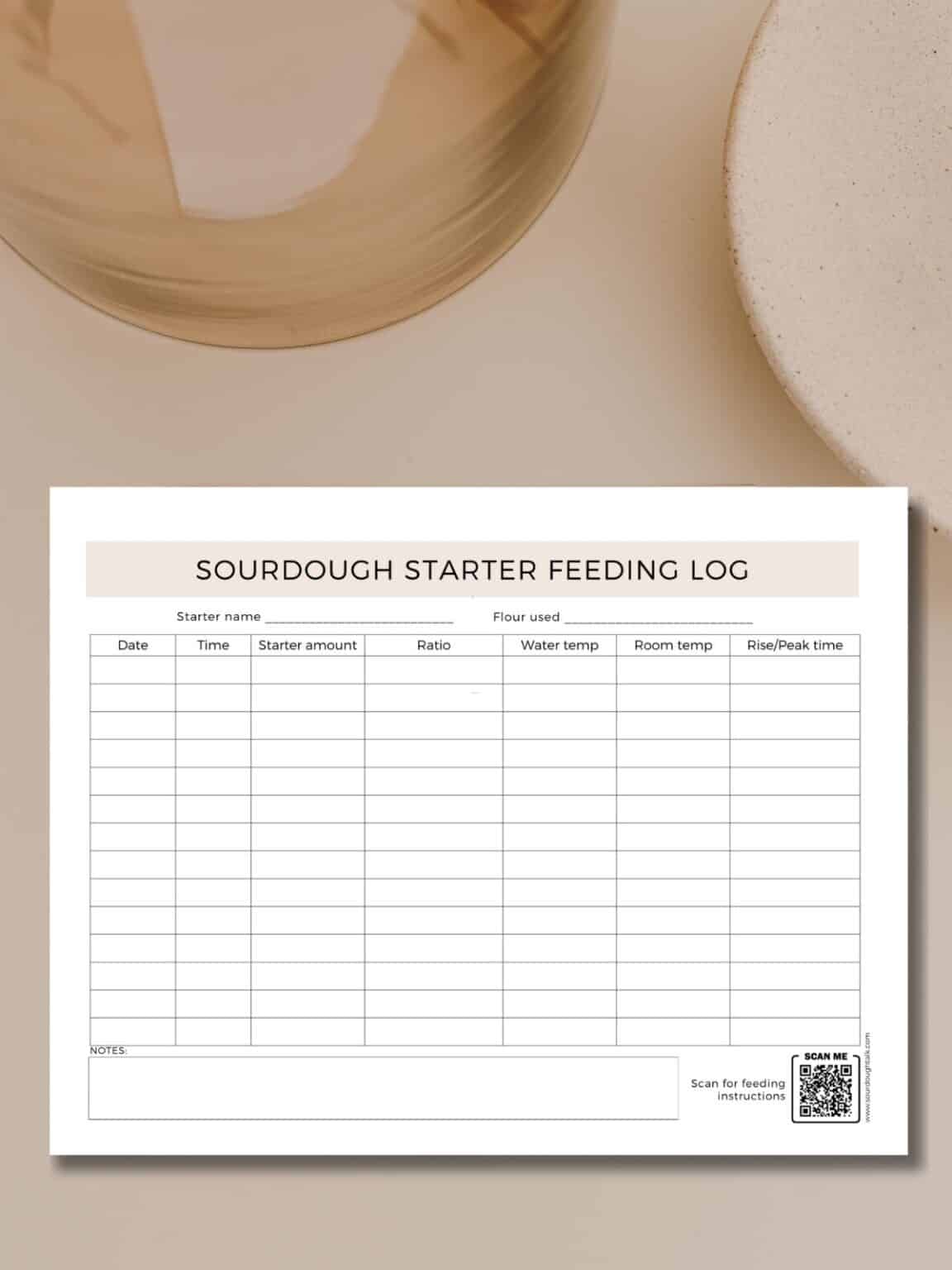 Printable Sourdough Starter Feeding Log (Free PDF) – sourdoughtalk.com